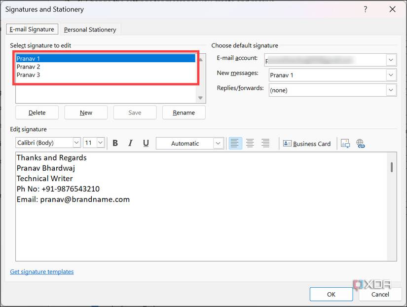 How to change your signature in Outlook