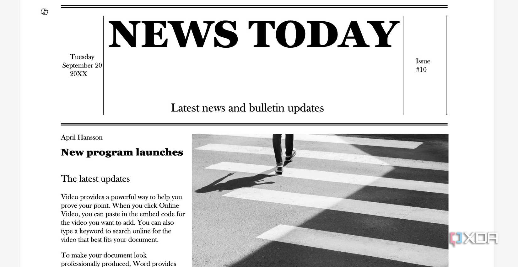 word article template free