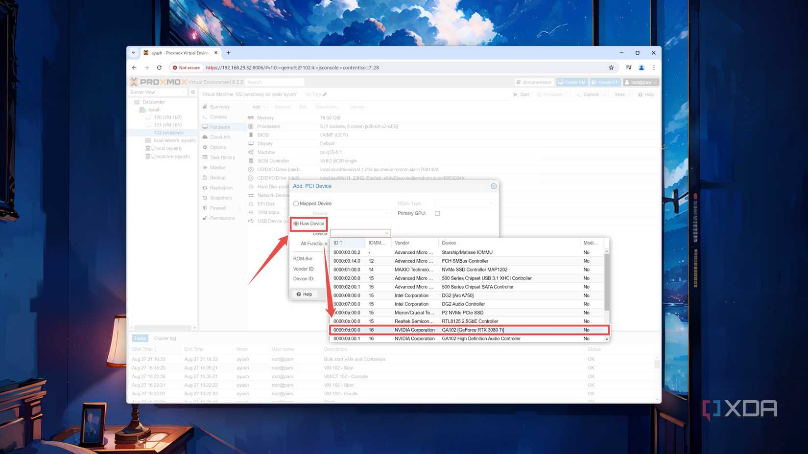 How to use GPU passthrough on a Windows 11 VM in Proxmox?