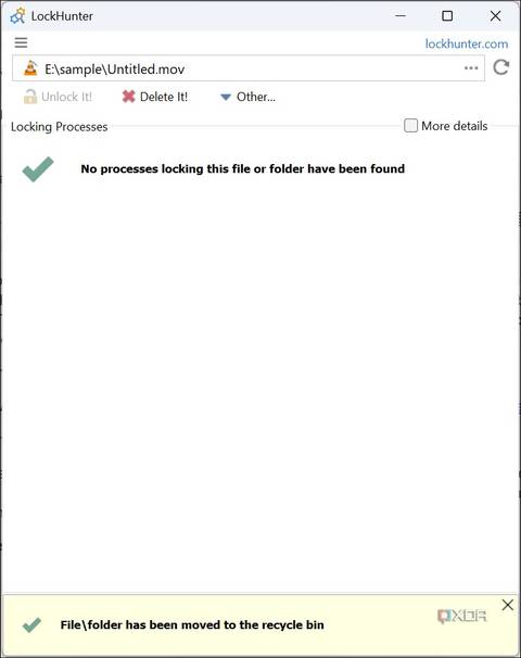 How to delete a file in use by another program in Windows