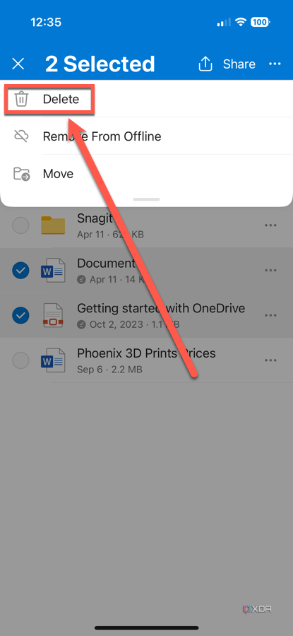 How to delete files from Microsoft OneDrive