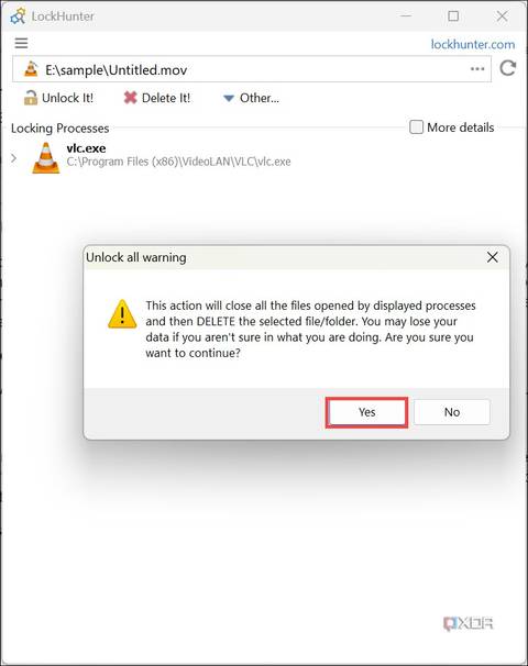 How to delete a file in use by another program in Windows