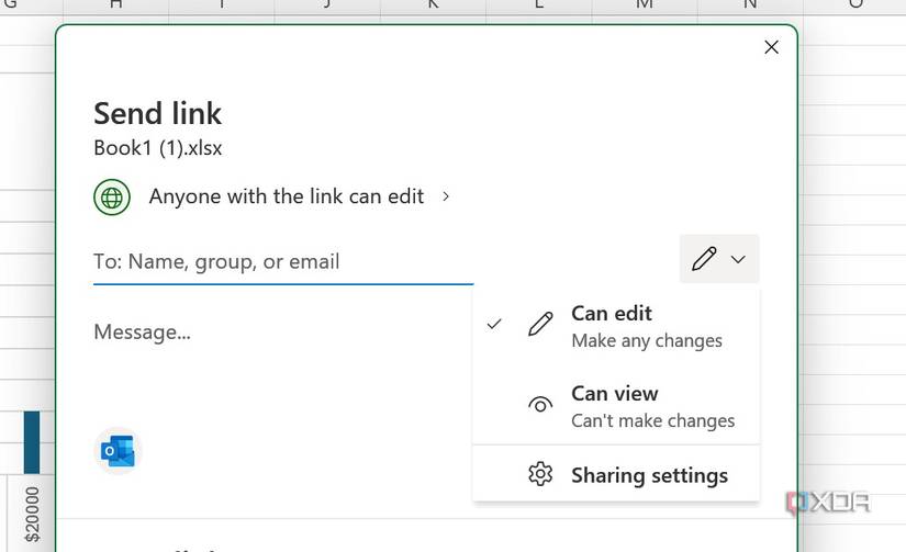 making an excel document shared