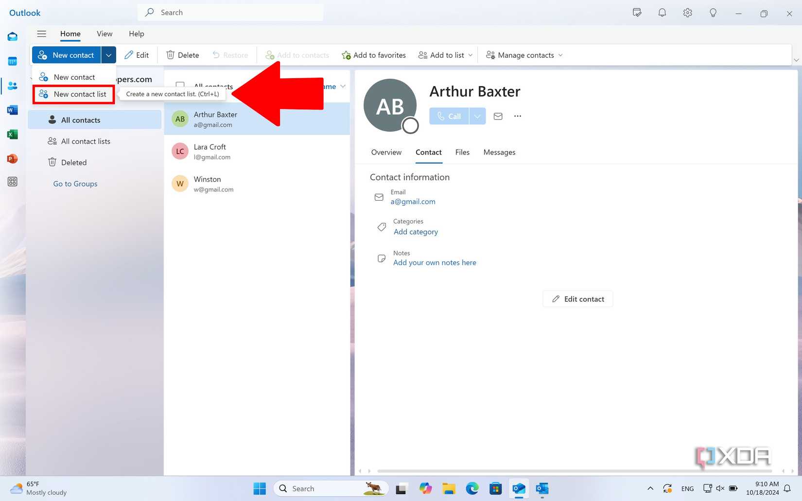 How to make your life easier by creating a contact list in Outlook