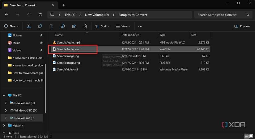 Convert your media files in Windows