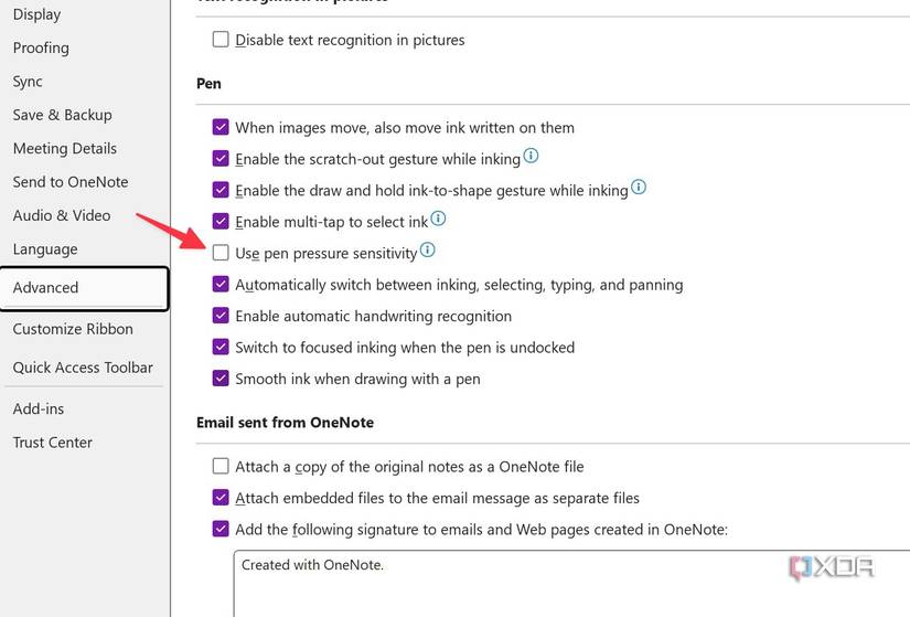 These settings in OneNote should be changed