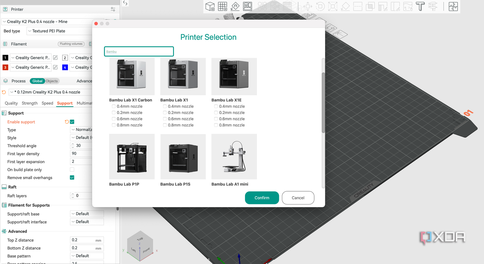 You should use Orca Slicer instead of UltiMaker Cura for 3D printing