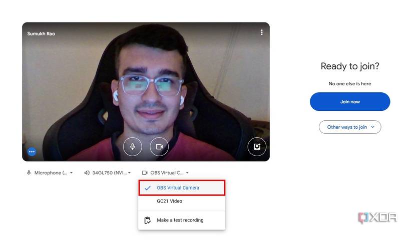 My webcam didn’t come with customization software, so I used OBS to reframe it