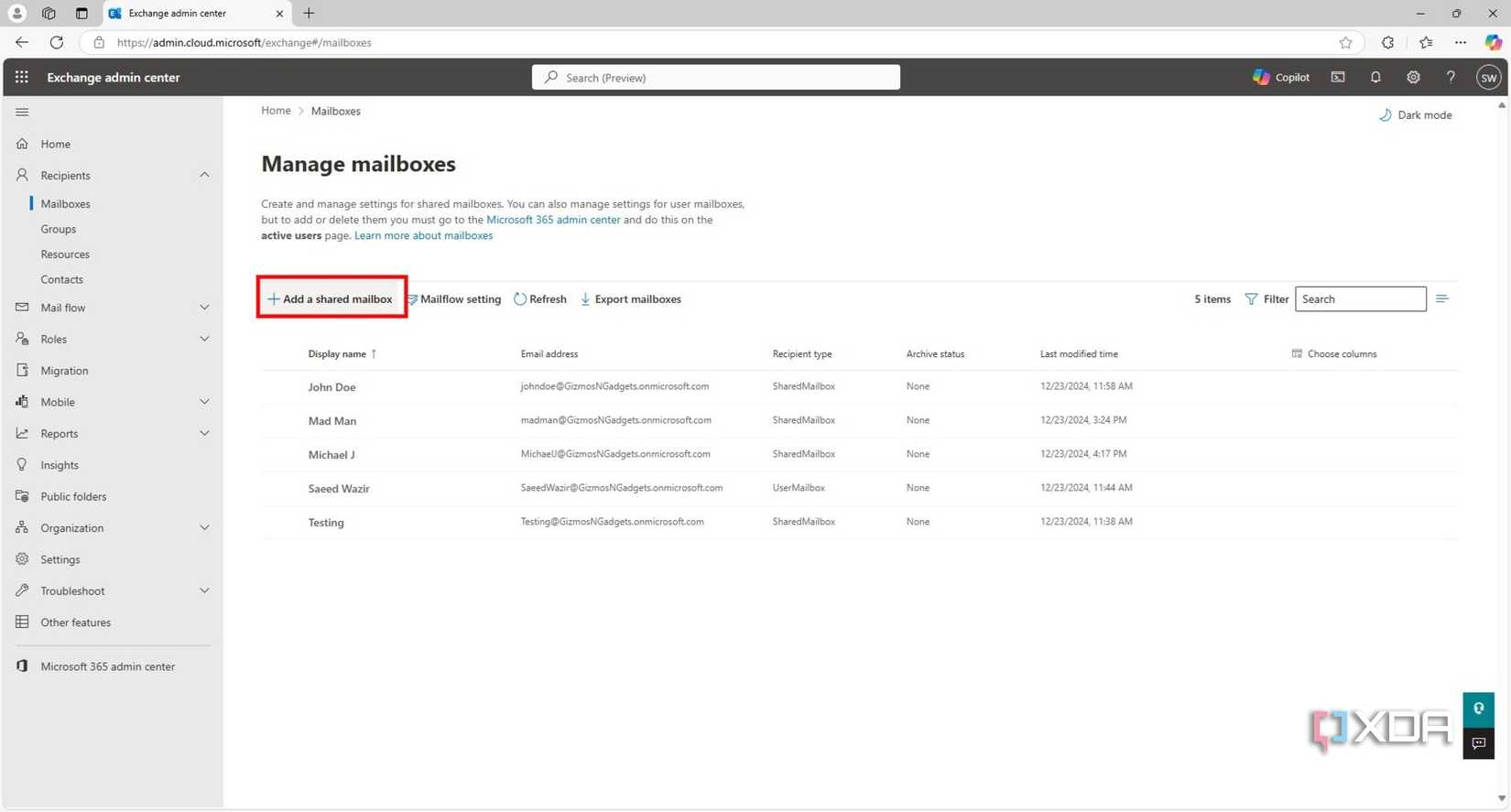 Share your Outlook inbox