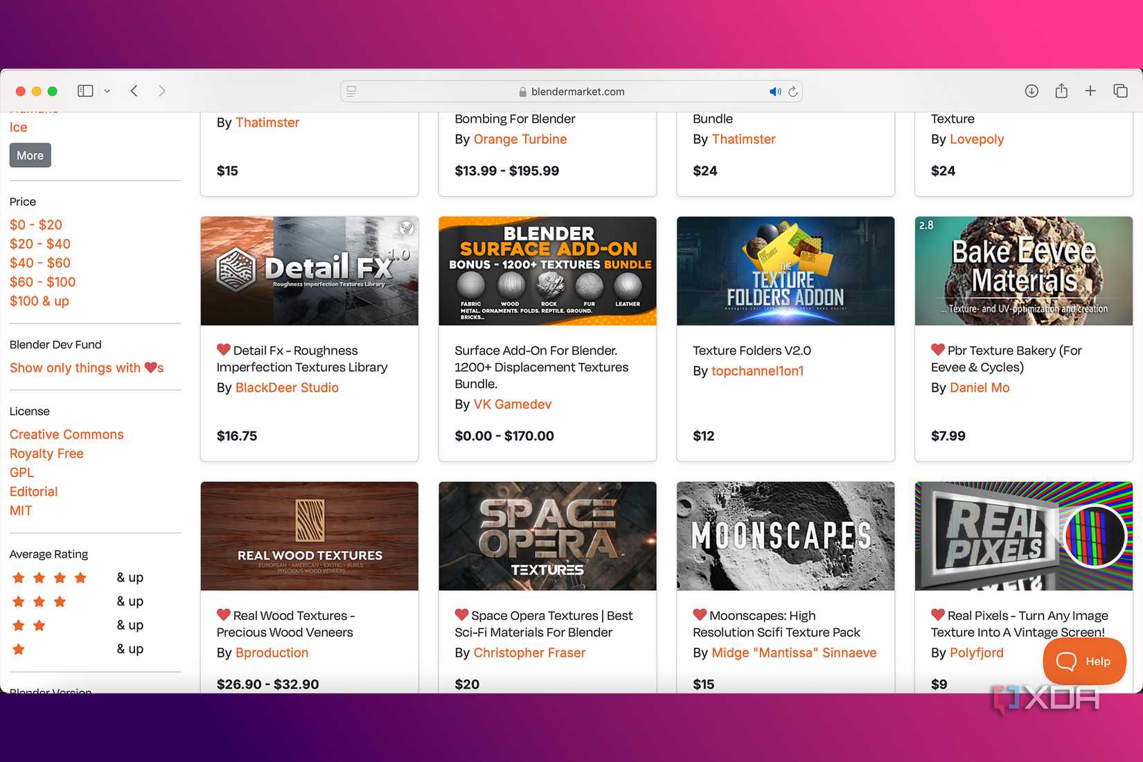 Find your favorite Blender textures