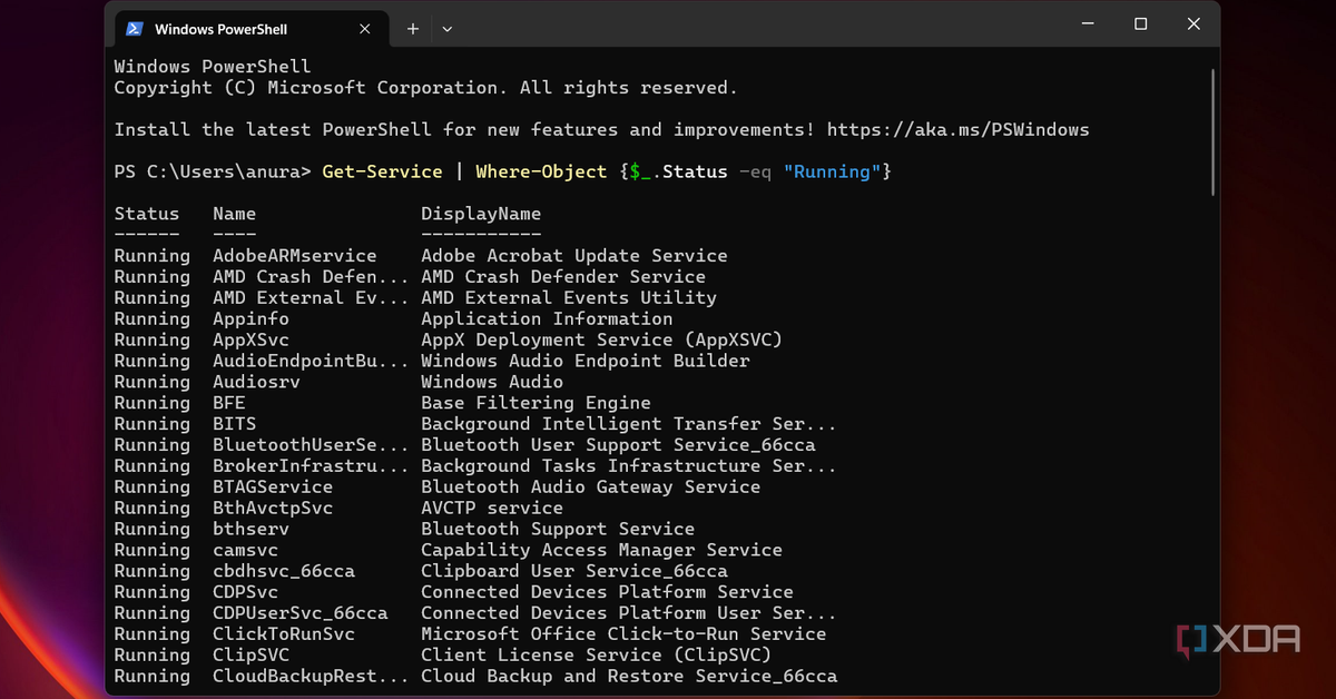 start defender service powershell