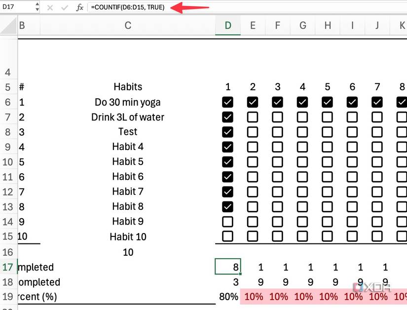 I built a habit tracker in Excel that actually works