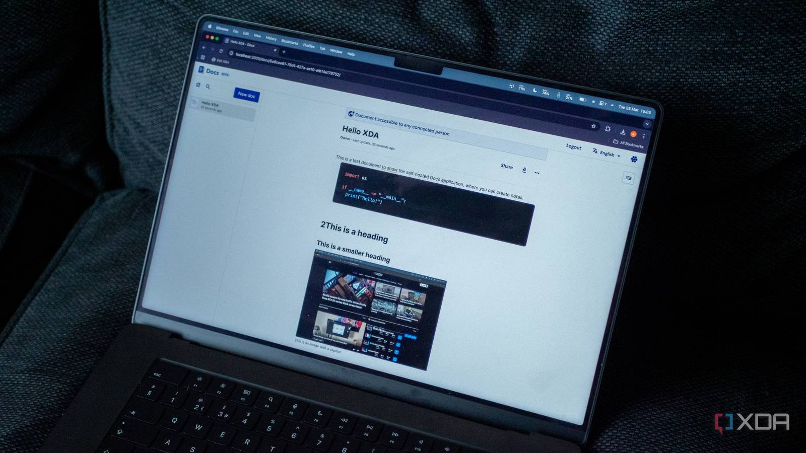 Docs is a self-hosted, open-source collaborative note-taking app that aims to replace Notion
