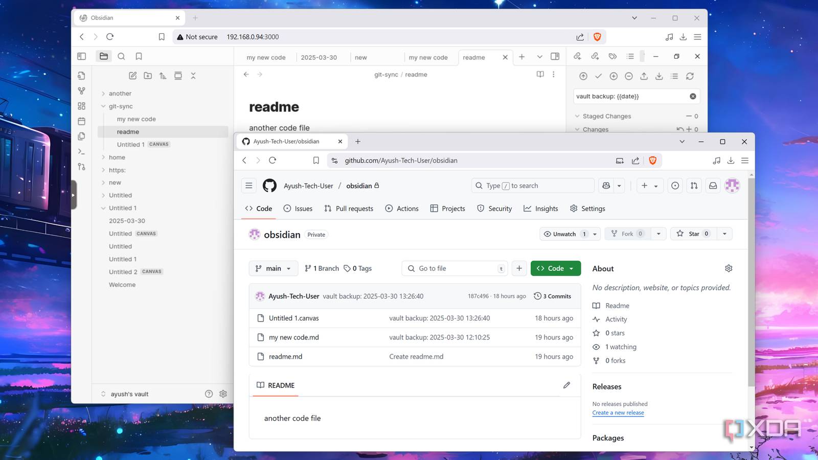 Here's how I back up my self-hosted Obsidian notes to a private Git ...