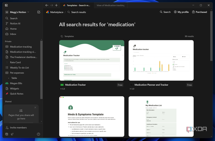 I set up a Notion page to track my medication for free