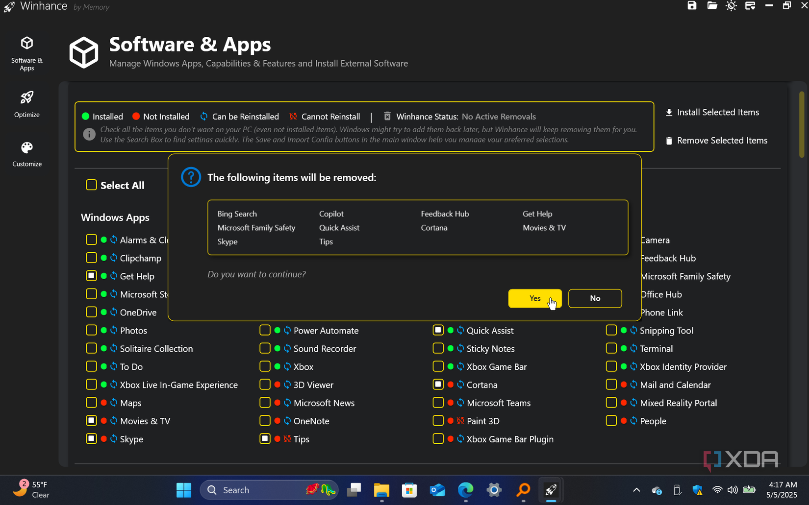 Winhance is the best free and open-source tool to customize and optimize your Windows 11 install