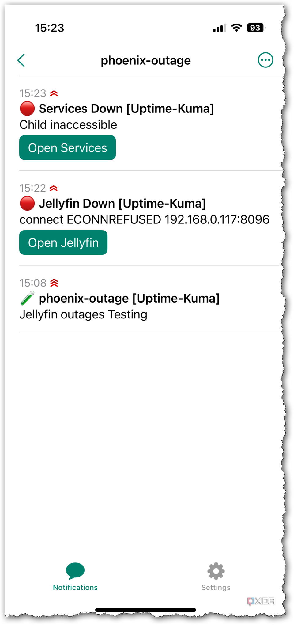I set up a self-hosted notification service for everything, and I'll ...