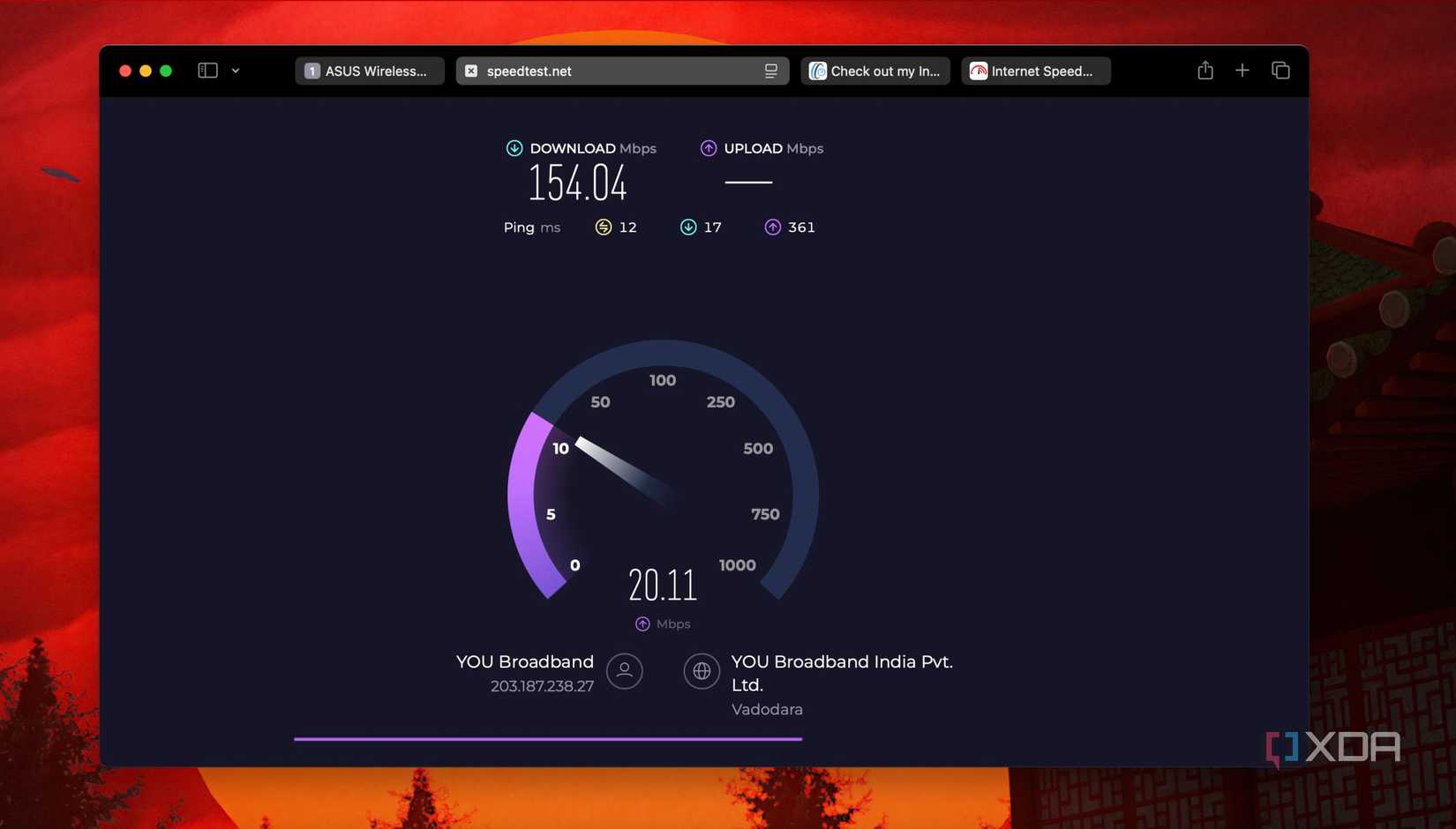 the network speed test