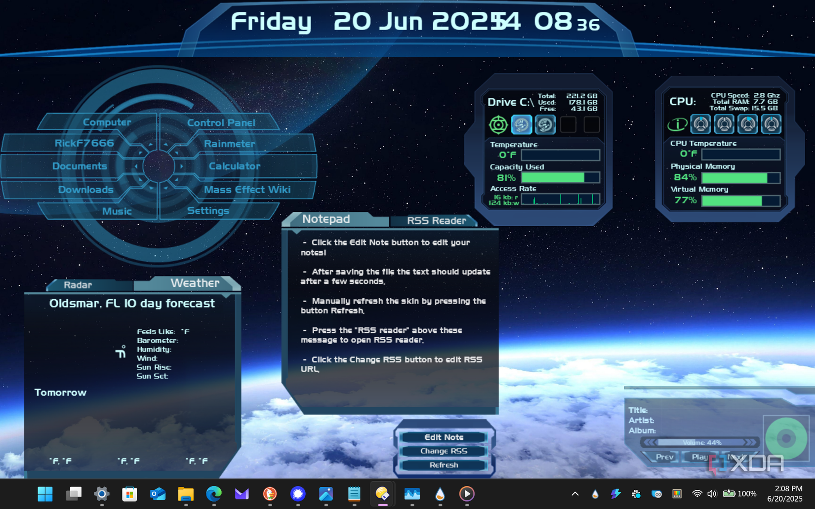 7 Rainmeter skins I've used to transform my desktop