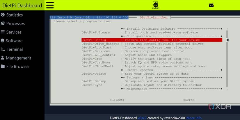 I tried DietPi Dashboard and now I can't go back
