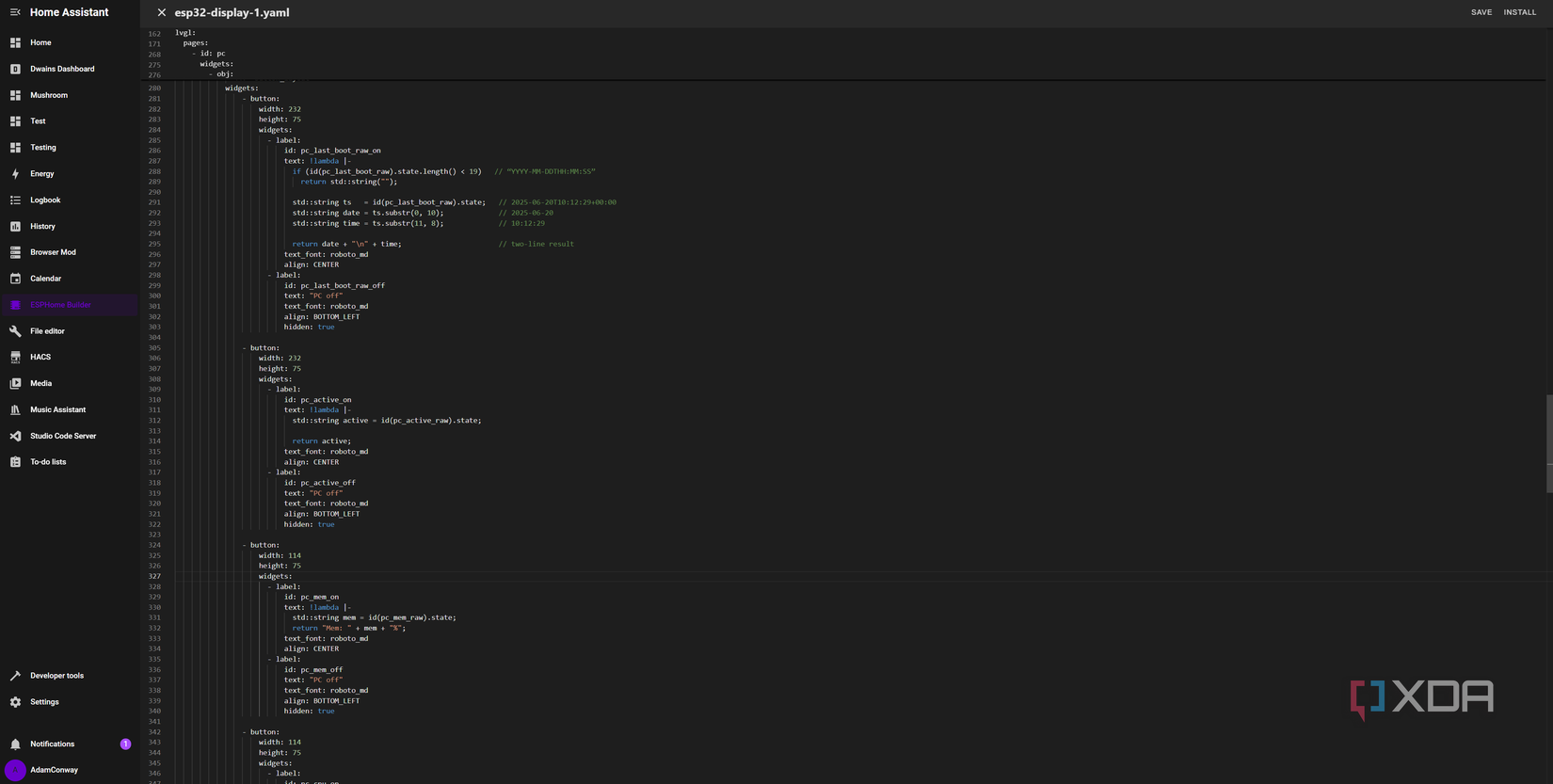 I built a dashboard to monitor my PC's performance with a cheap ESP32 display, ESPHome, and Home ...