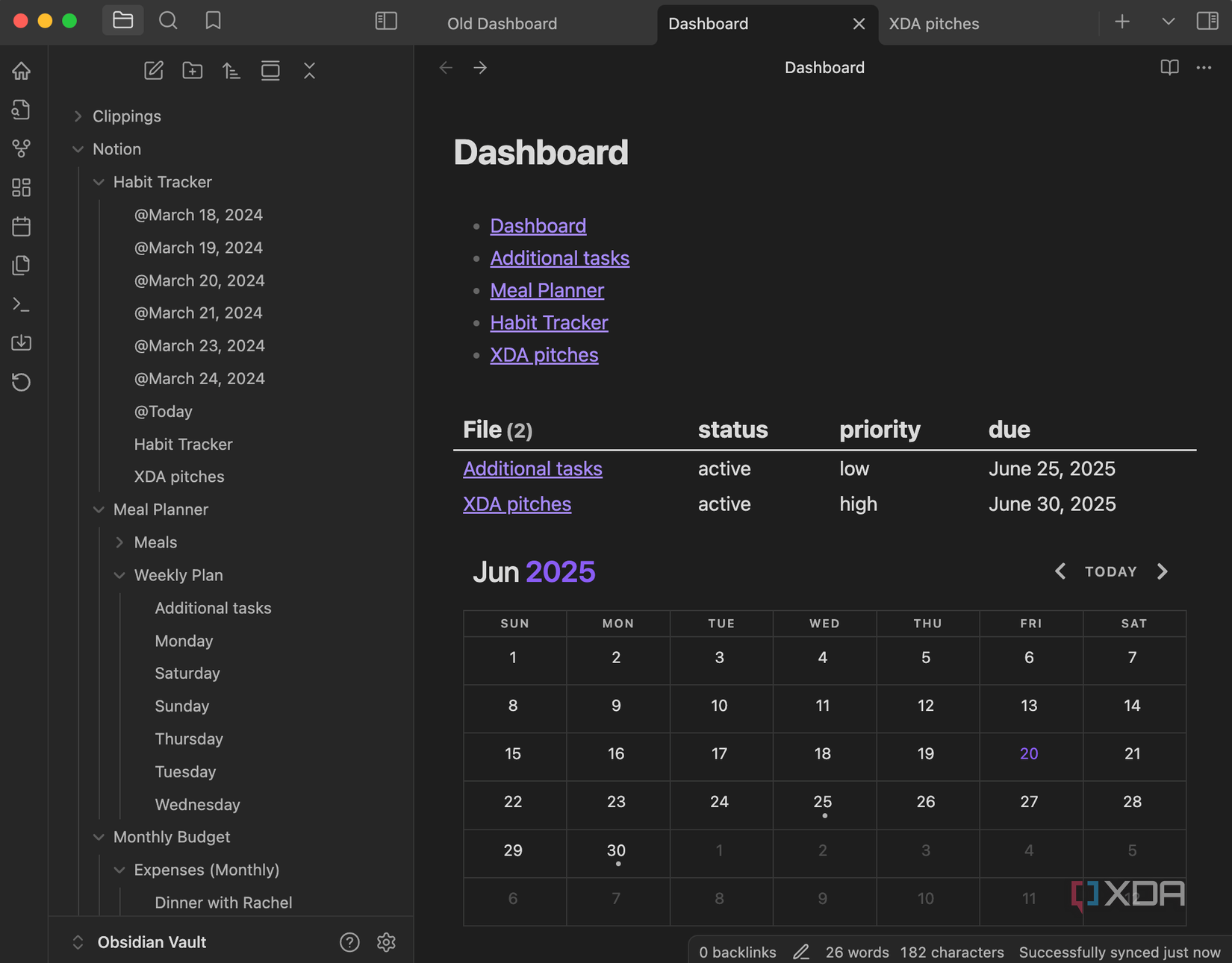 I used Obsidian's dataview plugin to turn it into a live dashboard, and ...