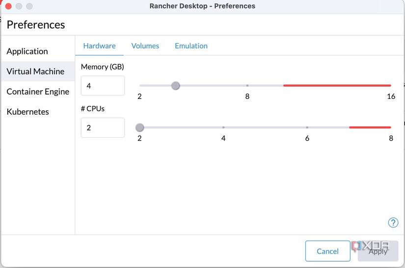 I use Rancher Desktop instead of Docker Desktop for managing my containers