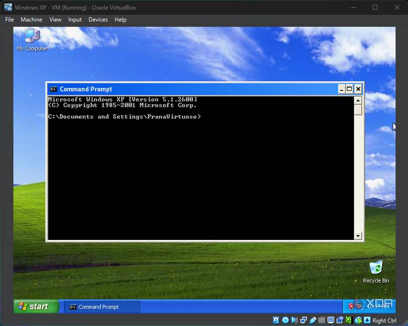 I tried running Windows XP on a modern laptop using a virtual machine ...