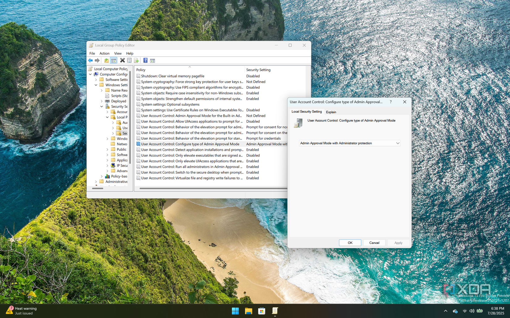 I replaced the old UAC with the new Windows Administrator Protection ...
