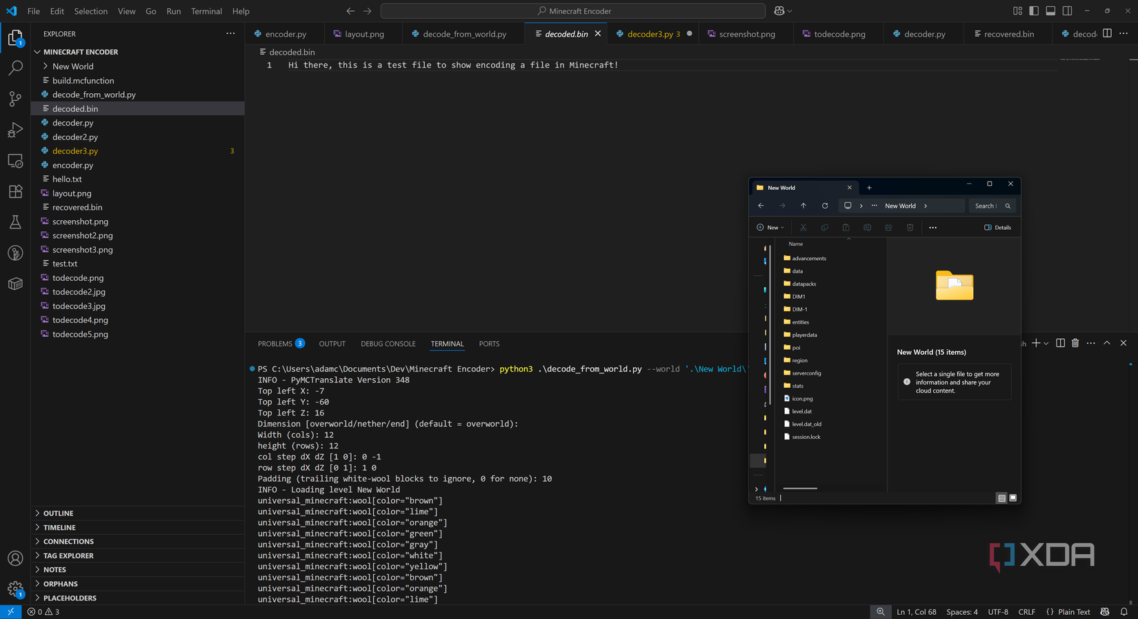 I stored files inside of Minecraft, and here's how it works