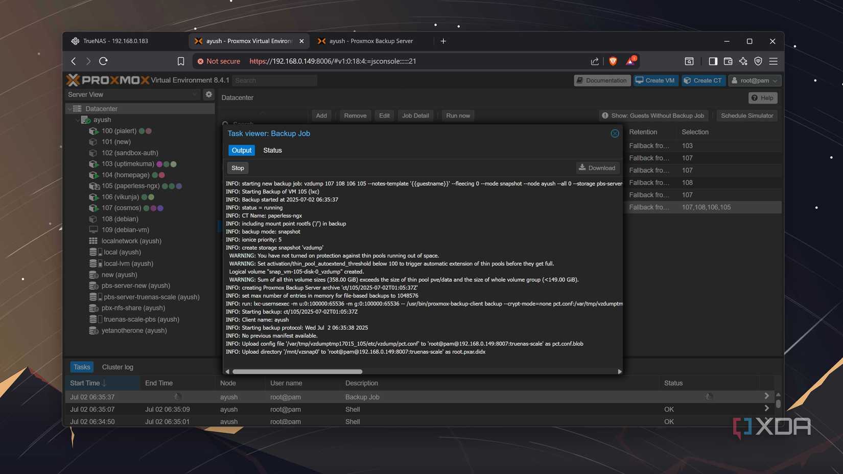 I Use Proxmox Backup Server To Save My Vms And Lxcs To Truenas Over Nfs Heres How