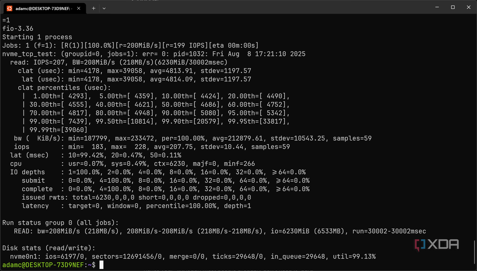 I used NVMe-over-TCP to transfer files, and it's really fast... though ...