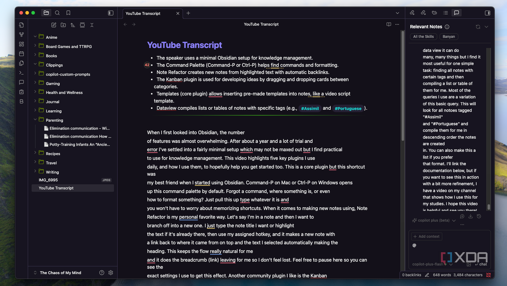 I built a second brain using only Obsidian and a local LLM