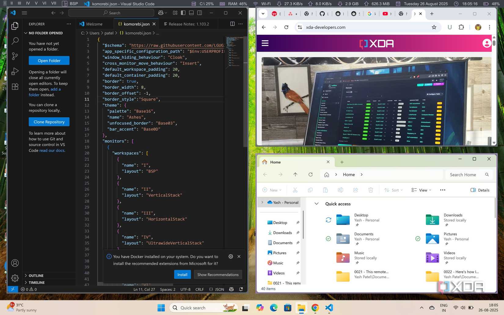This tiling window manager was the missing piece of my ultrawide screen ...