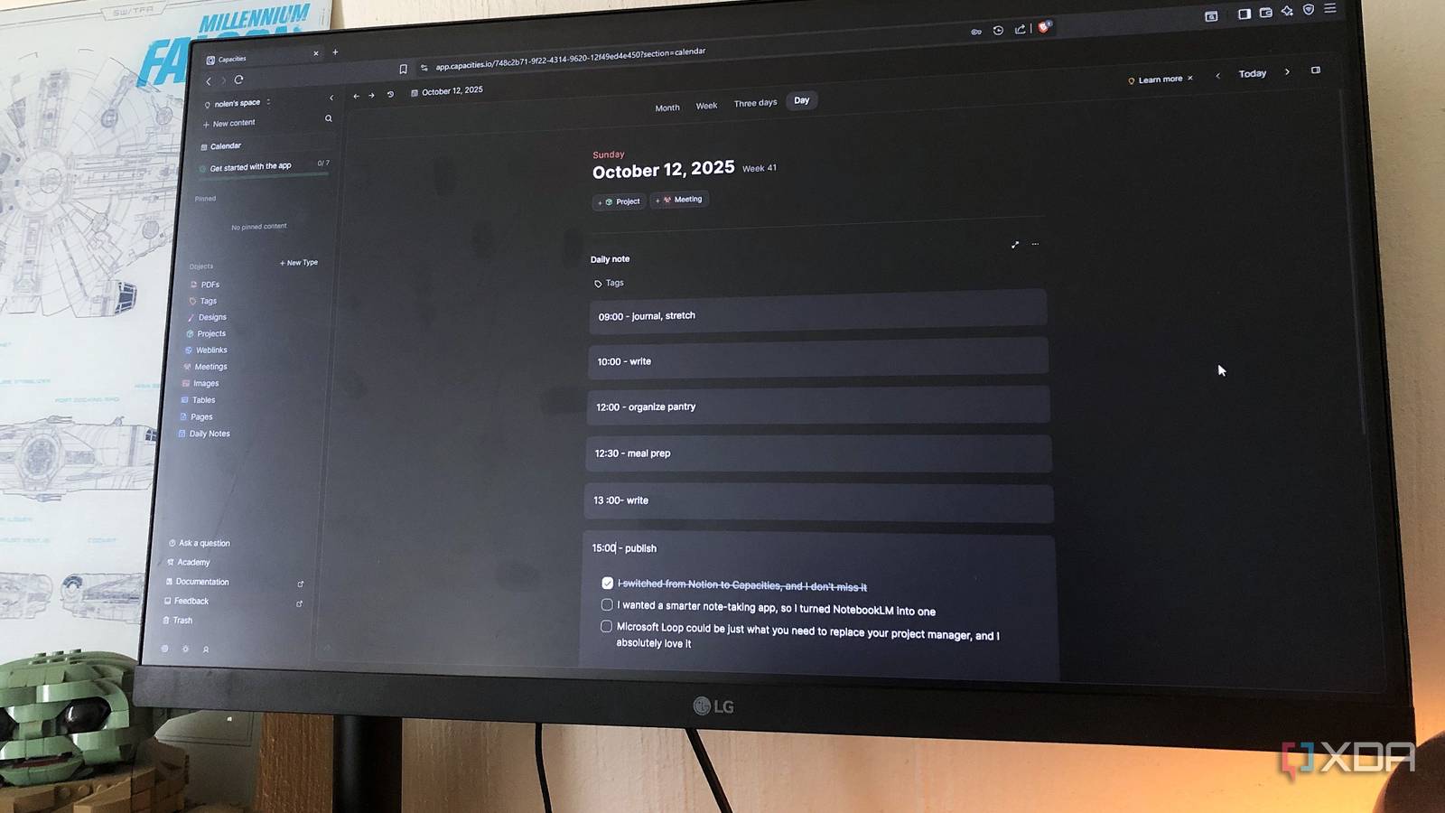 I switched from Notion to Capacities, and I don't miss it