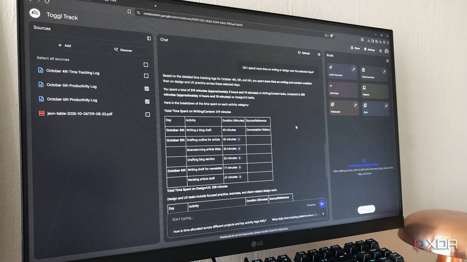 I regret not pairing NotebookLM with this time tracking app sooner