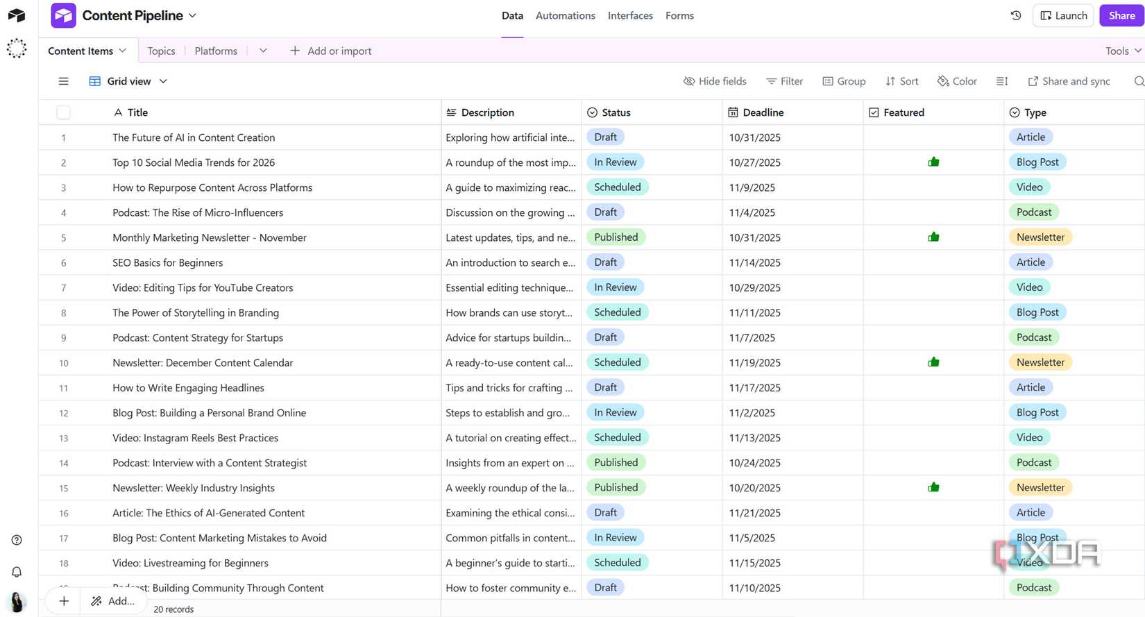 I rebuilt my entire content calendar in Airtable's free plan — and it's ...