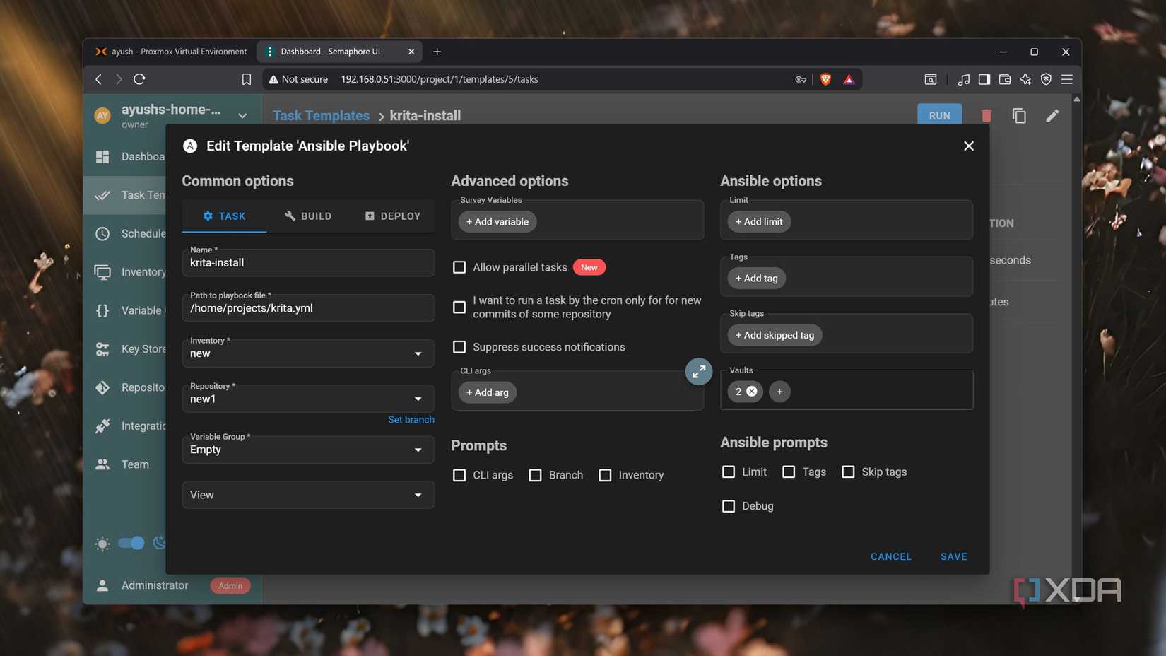 Semaphore is the perfect UI to manage your Ansible automations