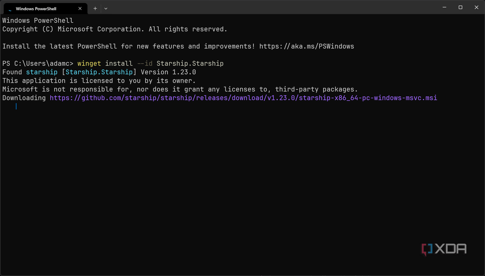 Starship is the customizable shell prompt every Windows user needs