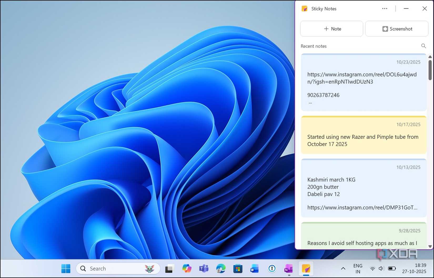 sticky notes on thinkpad