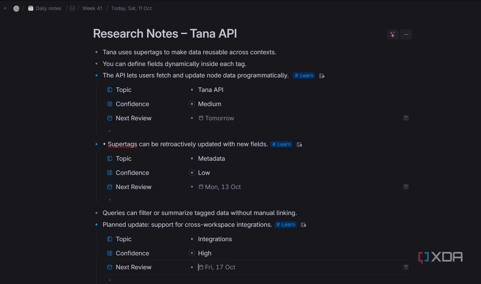 I tested Tana's supertags and here's why I think outliner apps are ...