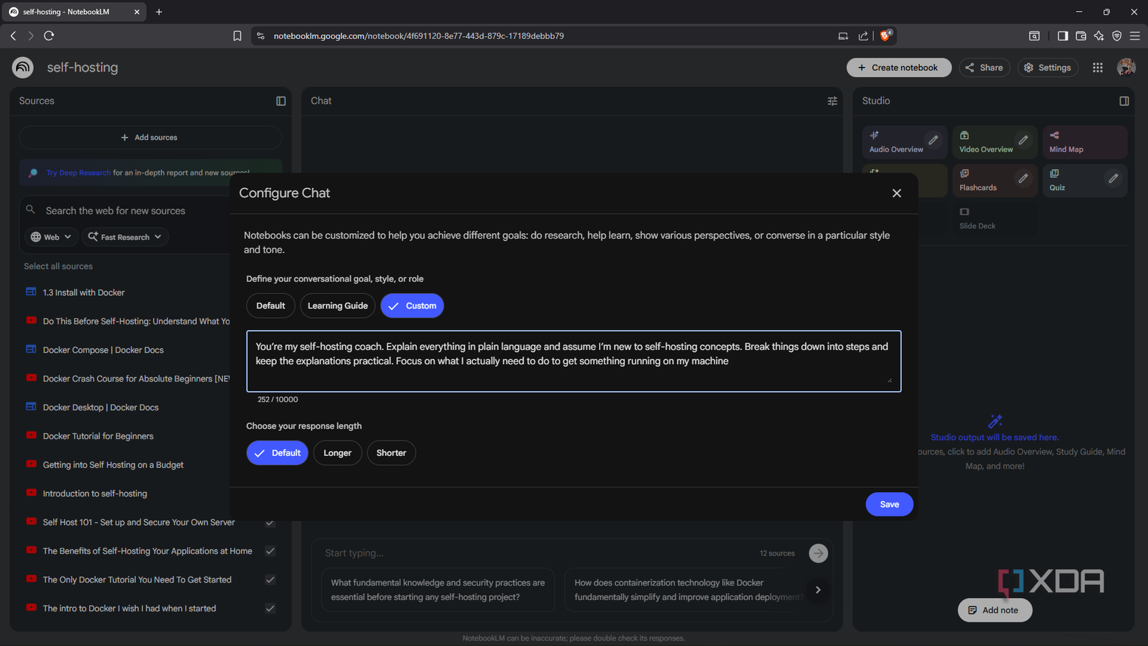 I know nothing about self-hosting, so I used NotebookLM to help me learn