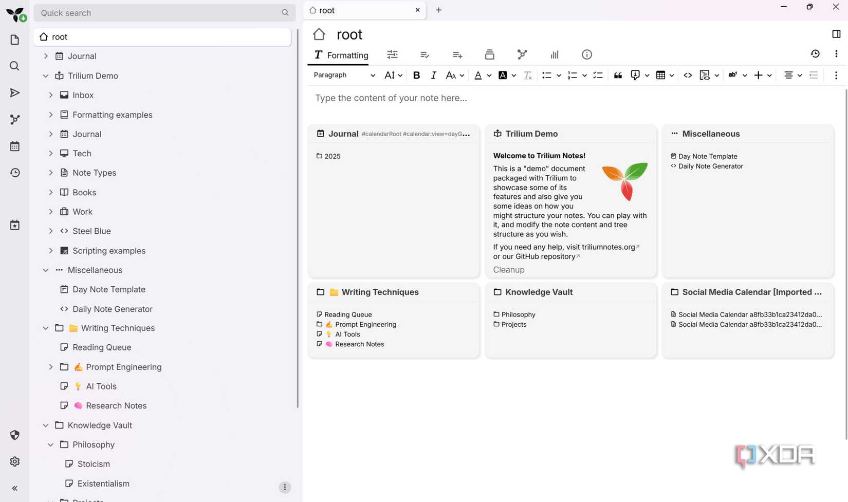 Trilium taught me that hierarchical note-taking can actually be calming