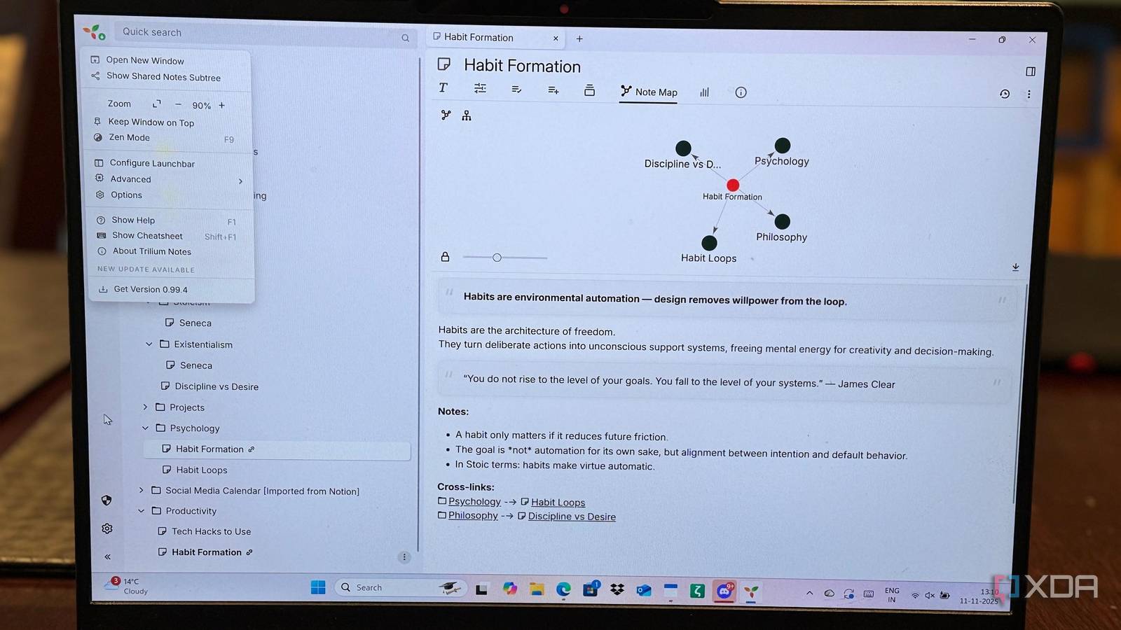 Trilium taught me that hierarchical note-taking can actually be calming