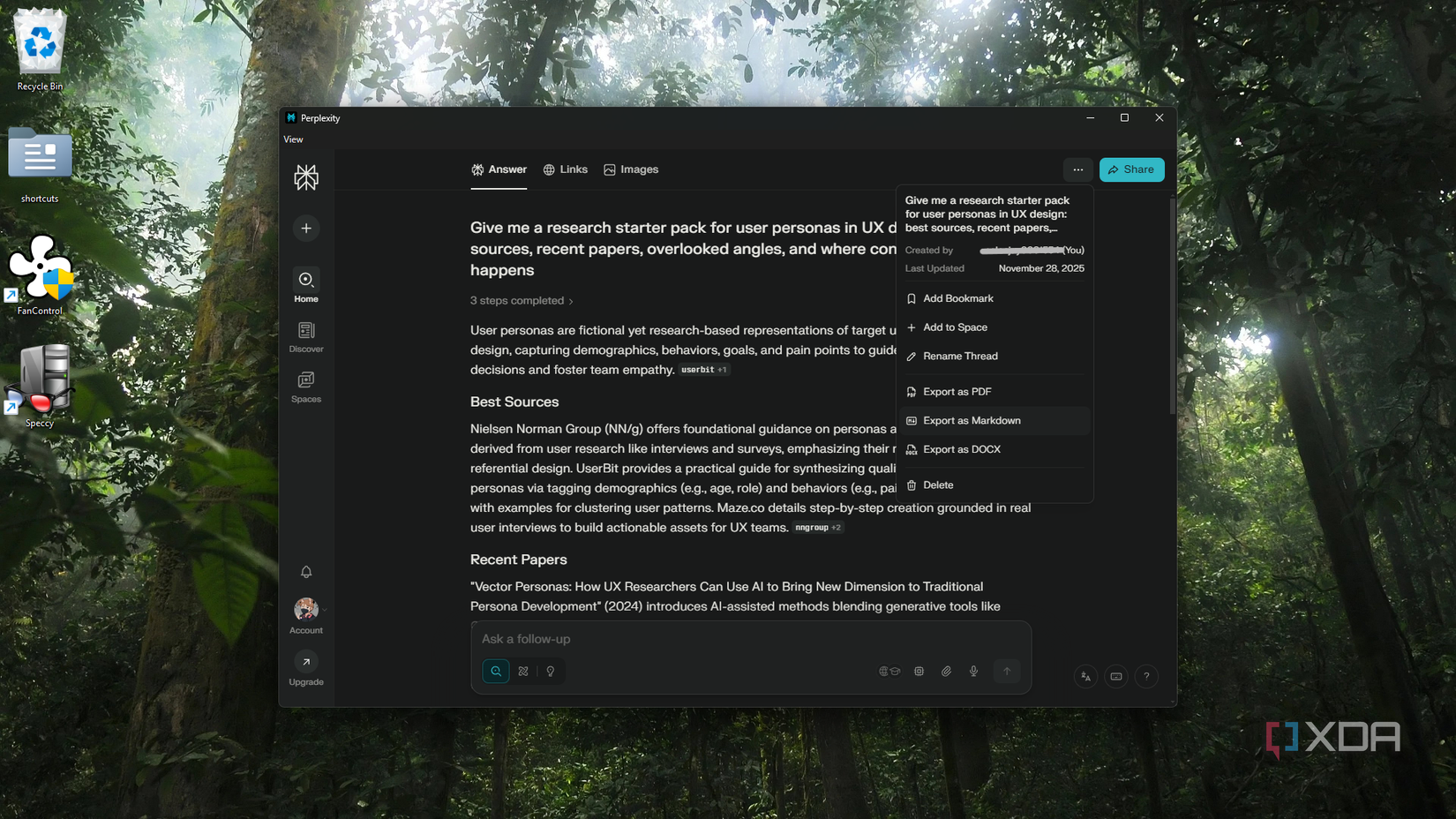 I added Perplexity to my local note-taking stack thanks to this one ...