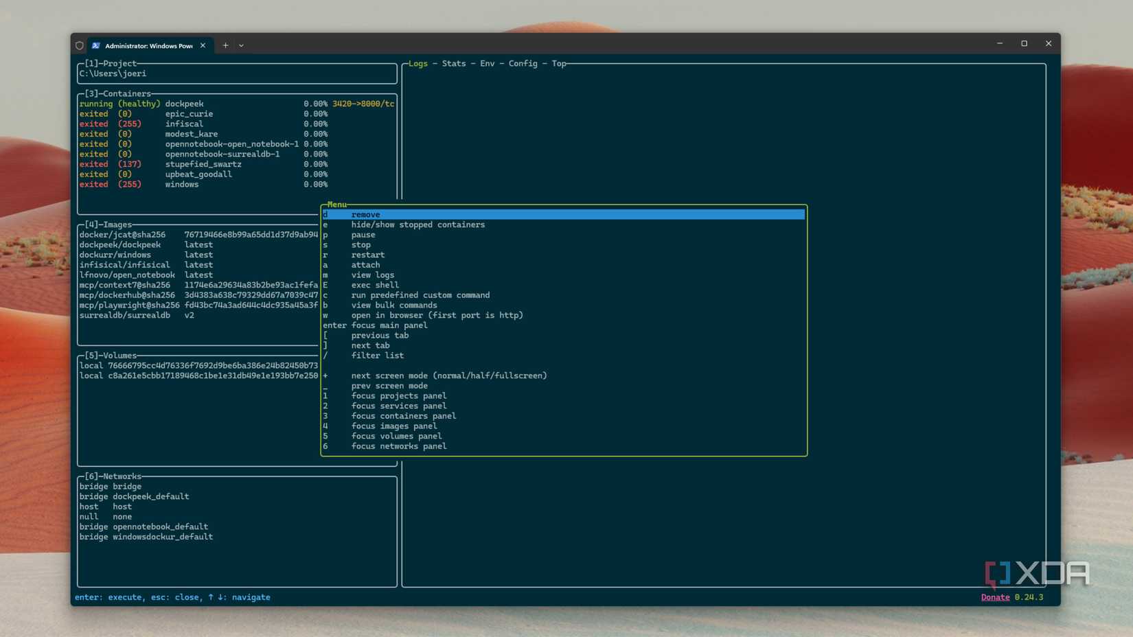 I tried managing Docker containers through Terminal with this app and I ...