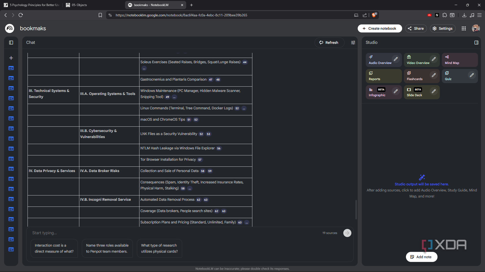 I started organizing my Brave bookmarks with NotebookLM