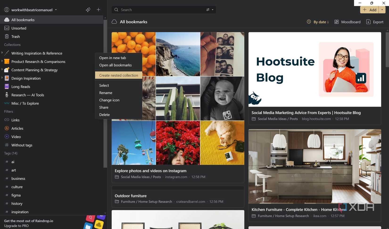 I turned Raindrop.io into a visual research board — no Notion or ...