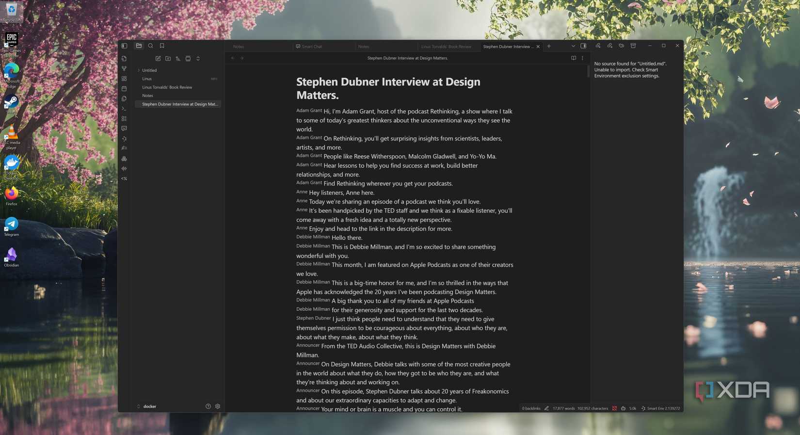This self-hosted tool turns audio into podcast-style Obsidian notes