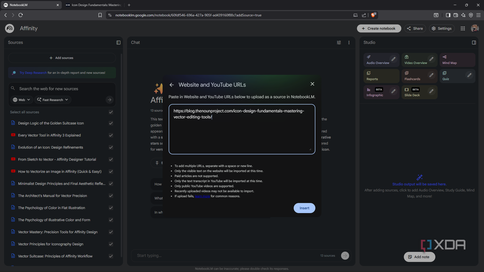 I started using NotebookLM with Affinity, and it's been a game-changer ...